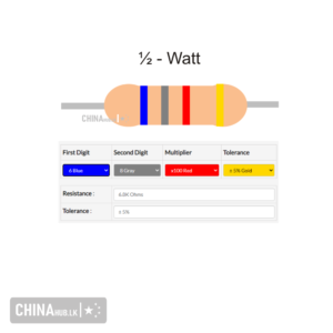 6.8k Resistor Half Watt 10 Pcs Pack - Chinahub.lk